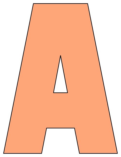 8X10.5 Inch Peach Printable Letters A-Z, 0-9 - Printable-Party.com