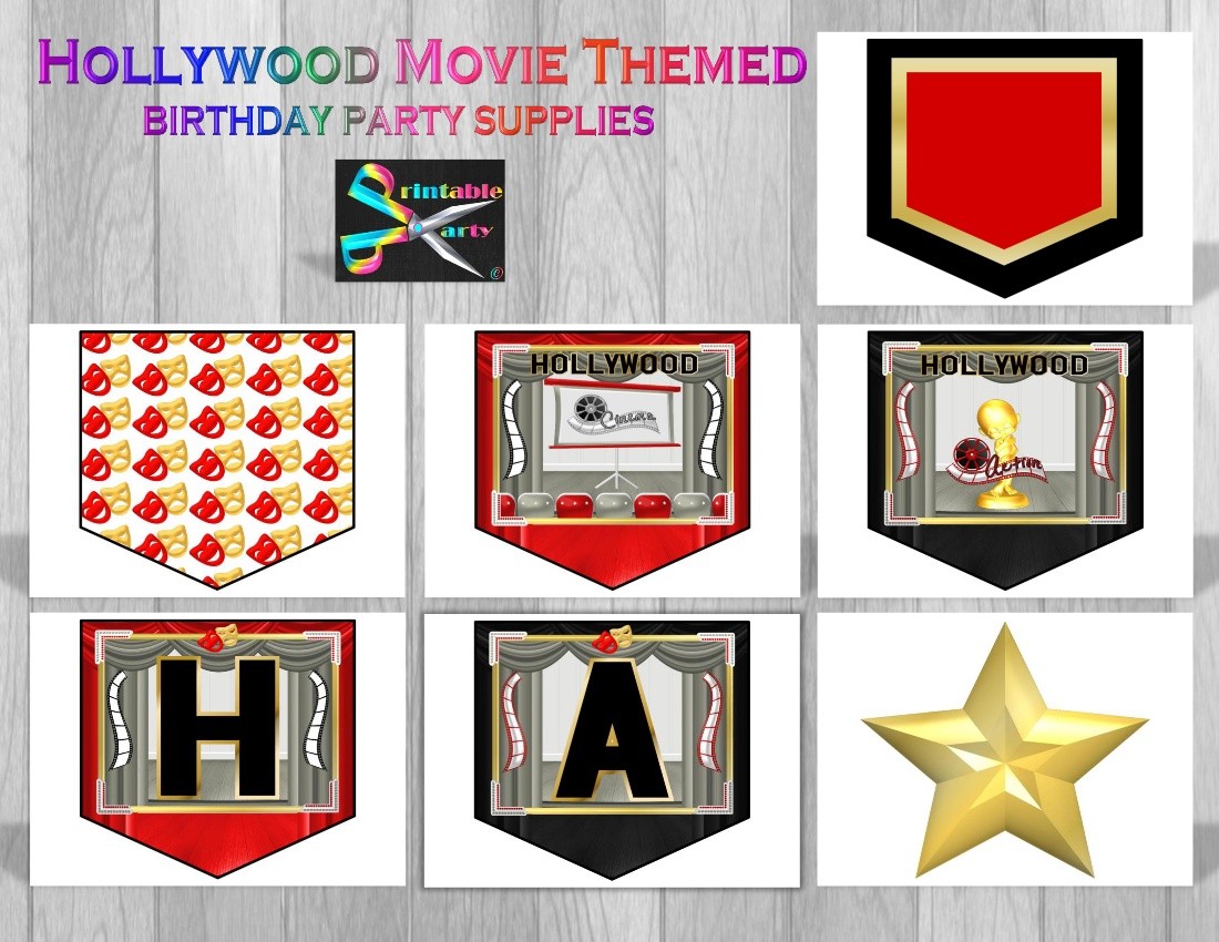 hollywood-film-printable-theme-banner-letters-a-z-numb - Printable ...