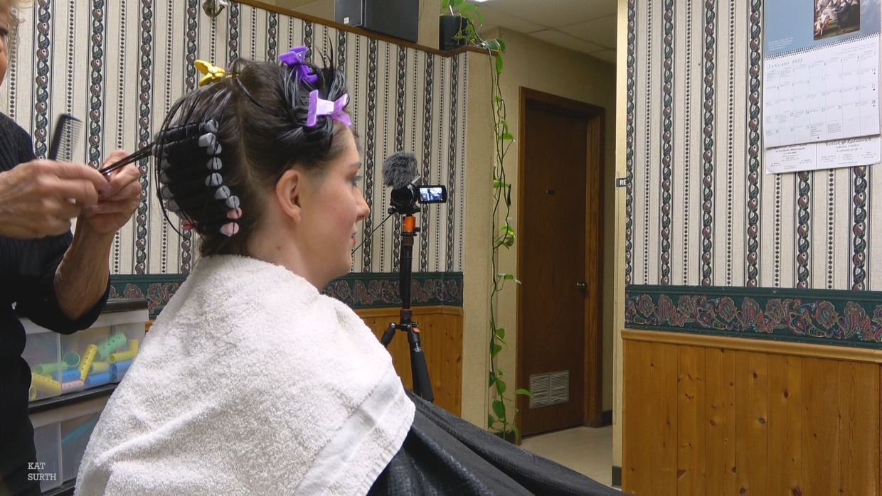 Kat's 1980s Stacked Bubble Perm and Haircut at Carmen' - HaircuttingFun.com