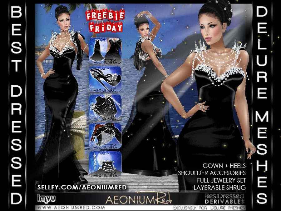 IMVU Freebie Friday! Elegant Black Pearl Bundle - AeoniumRed