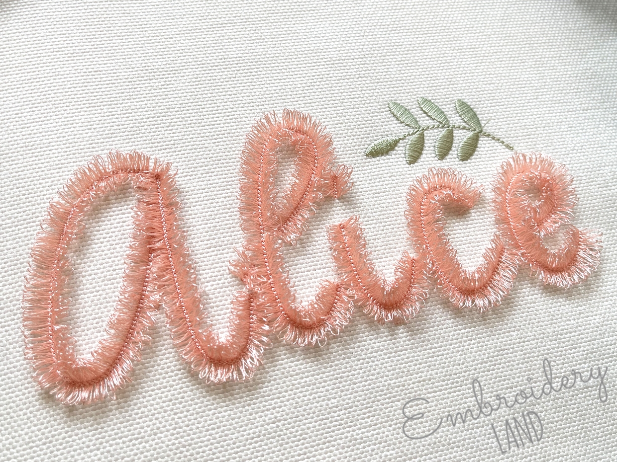 Fringe Machine Embroidery Script Font 4 sizes AL128 - EmbroideryLand