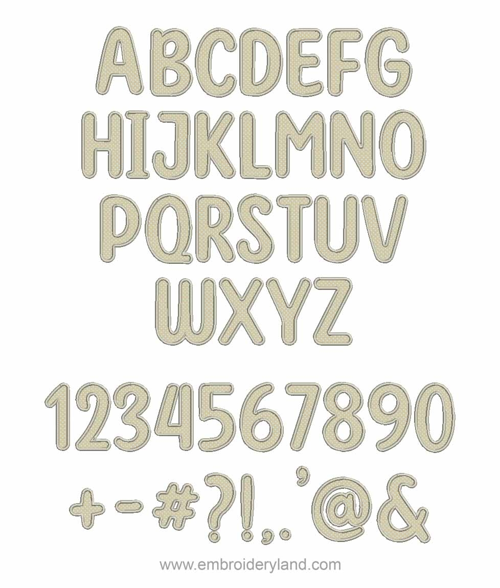 Machine Embroidery Font 6 sizes Applique Alphabet BX - EmbroideryLand