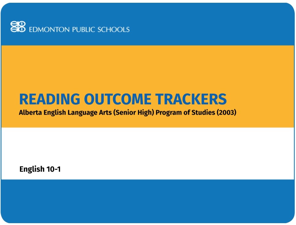 Reading Outcome Trackers for the English Language Arts - EPSB Resources