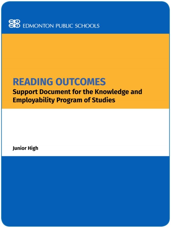 Reading Outcomes: Support Document for the Knowledge - EPSB Resources