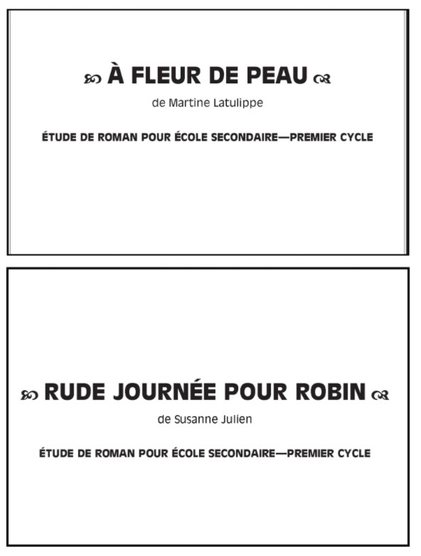 French Novel Studies - Junior High - EPSB Resources