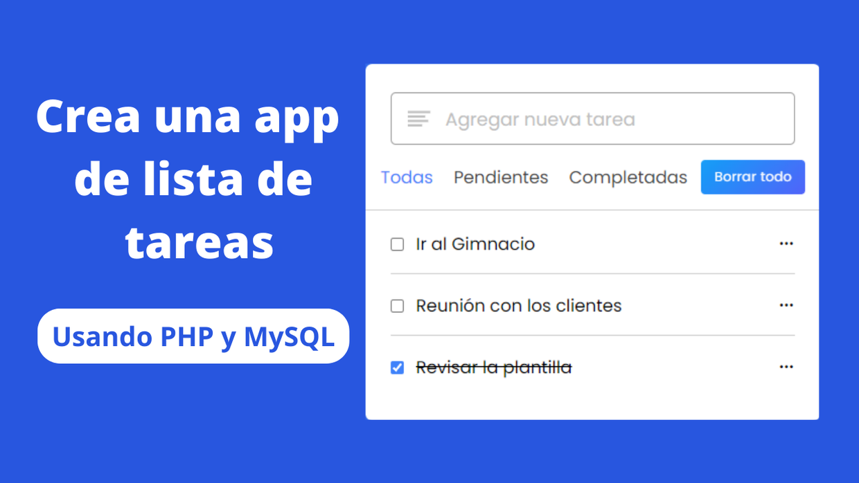 Crea una app de lista de tareas usando PHP y MySQL - Obed Alvarado