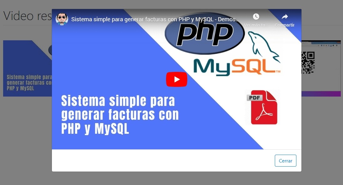 Cargar videos en una ventana modal con Bootstrap y PHP - Obed Alvarado
