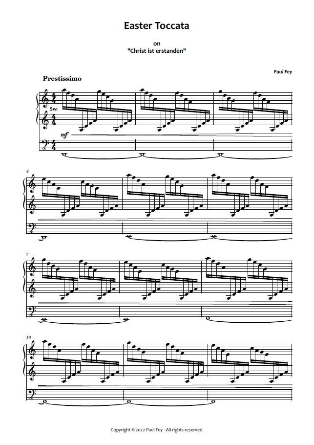 Easter-Toccata (Sheet Music) - Paul Fey | Organist and Pianist