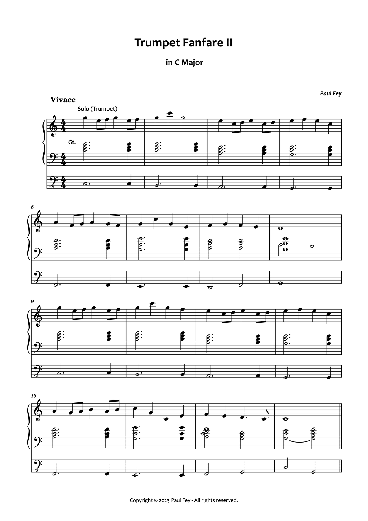 Trumpet Fanfare II (Sheet Music) - Paul Fey | Organist and Pianist