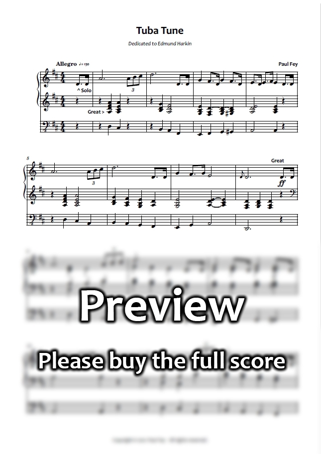 Tuba Tune (Sheet Music) - Paul Fey | Organist and Pianist