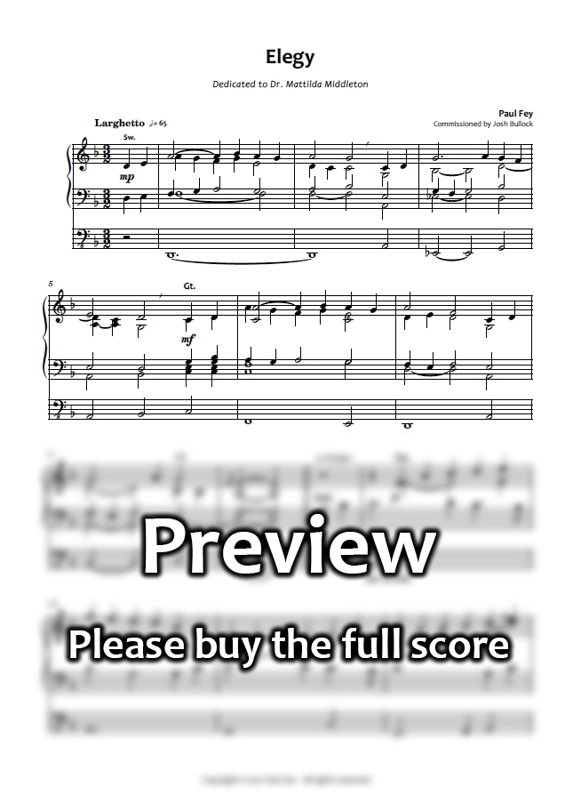 Elegy for Organ - Paul Fey | Organist and Pianist