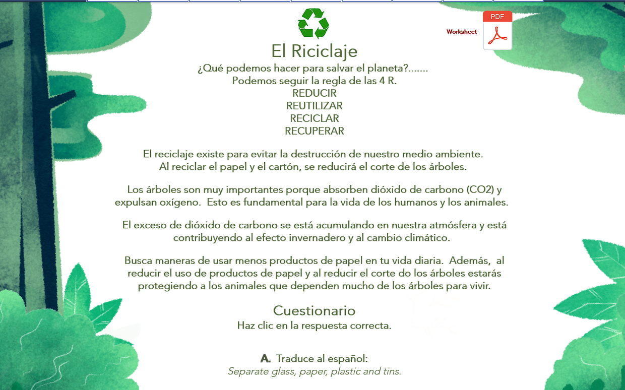 Reciclaje y Planeta Tierra - Euroclub Schools