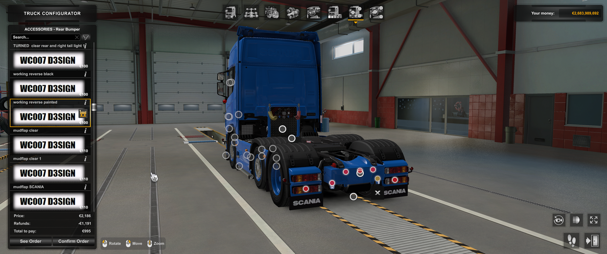 [rear bumper tuning part] Scania NG rear bumper with o - ETS2 mods
