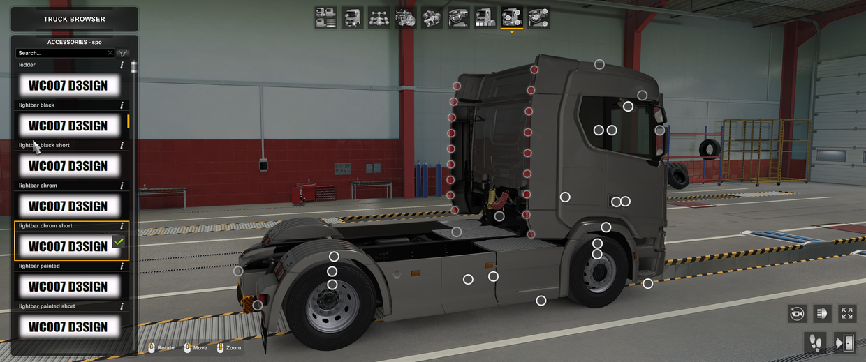 *[spo tuning part] Scania NG cab spoiler light bar sho - ETS2 mods