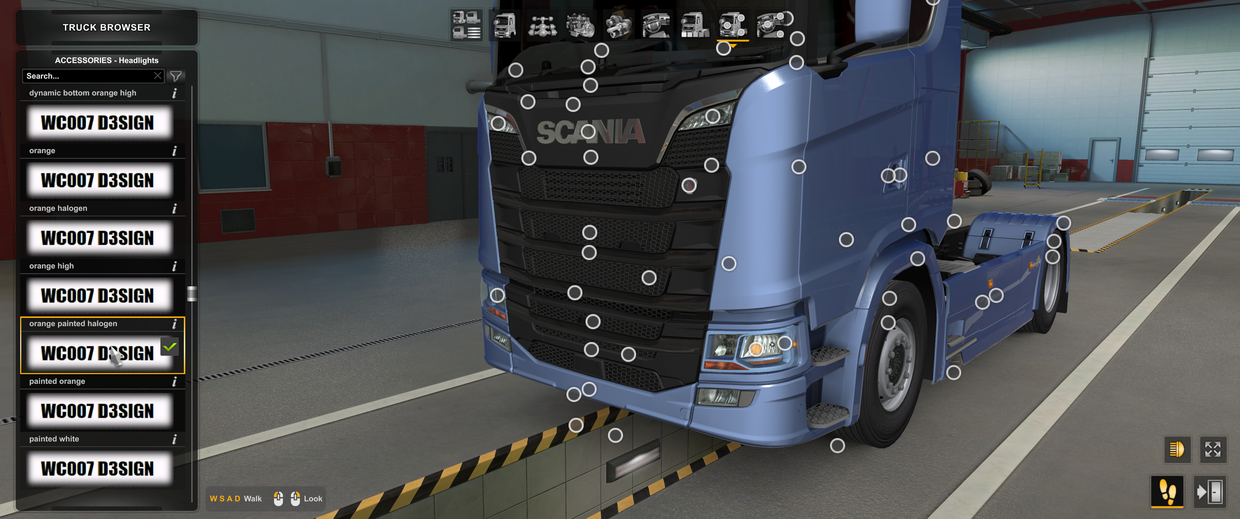 [head lights tuning part] Scania NG Painted Halogen He - ETS2 mods