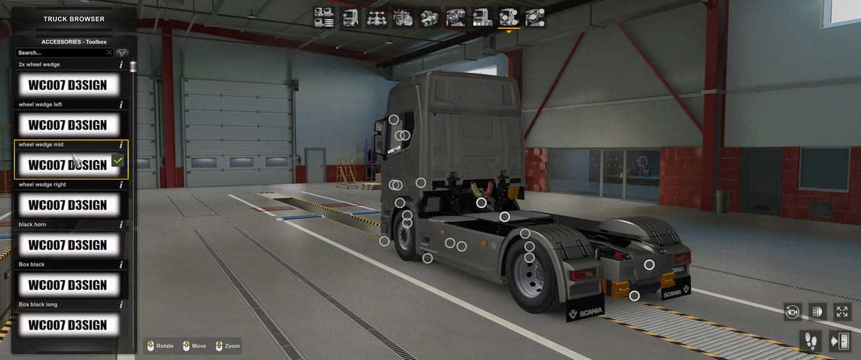 *[toolbox tuning part] Scania NG wheel wedge for back - ETS2 mods
