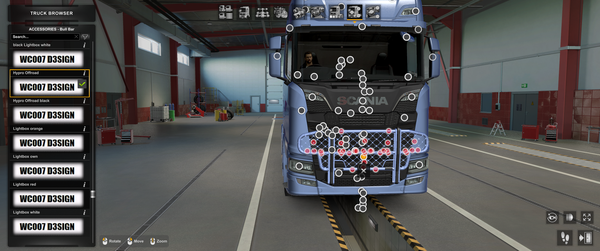 *[bar tuning part] Scania NG big back cab spoiler bar - ETS2 mods