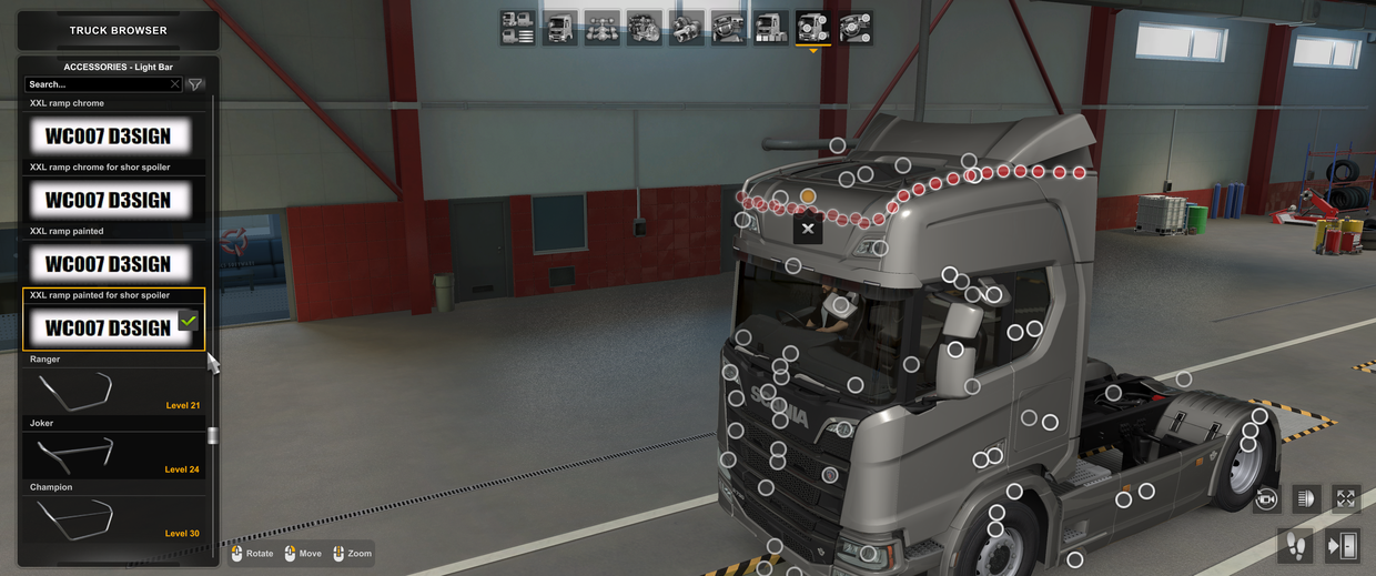 [light bar tuning part] Scania NG LONG Light bar - ETS2 mods