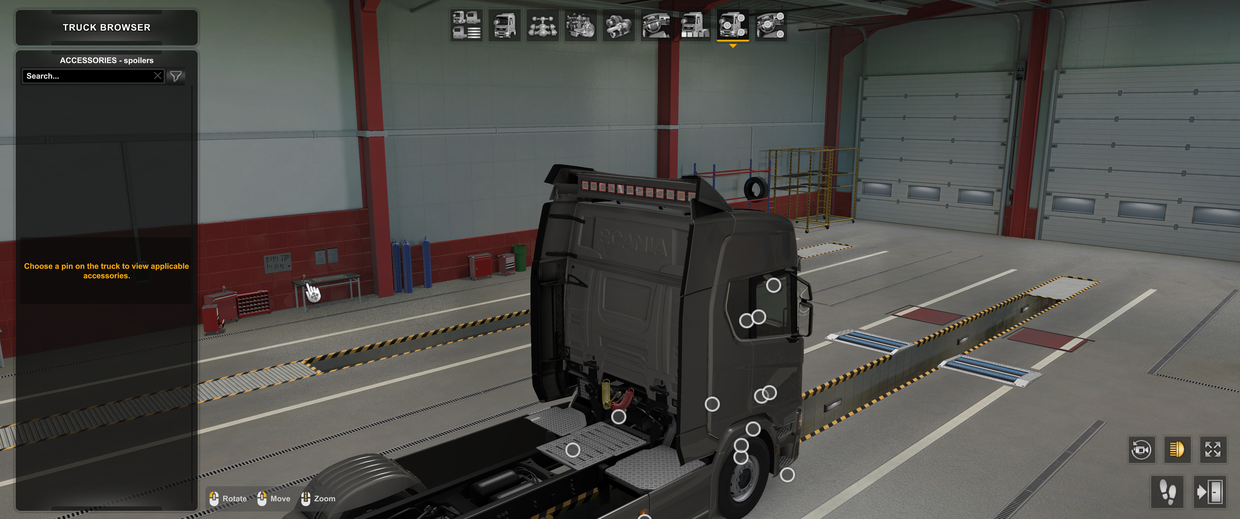 *[bar tuning part] Scania NG big back cab spoiler bar - ETS2 mods