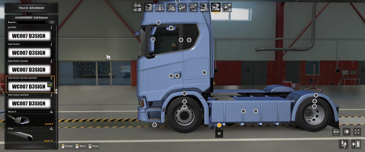 [left exhaust tuning part] Scania NG Dutch side pipe - ETS2 mods