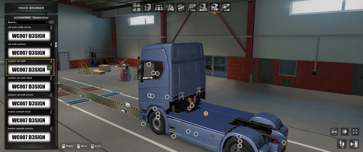 chassis cover tuning part] Scania NG custom chassi - ETS2 mods