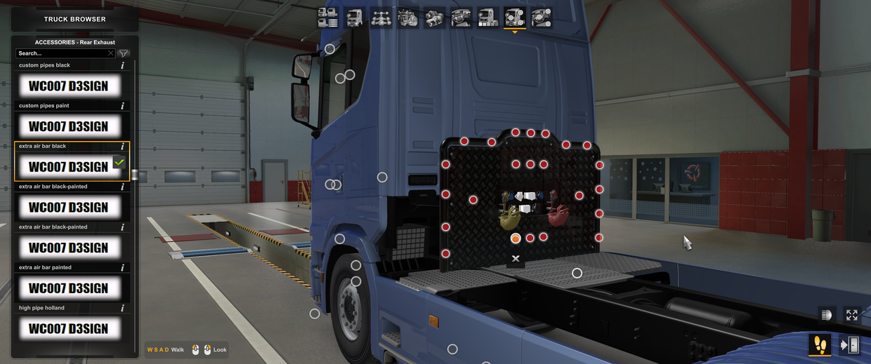 [rear exhaust tuning part] Scania NG extra holland ai - ETS2 mods
