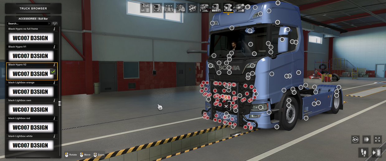 [bull bar tuning part] Scania NG Black Edition hypro - ETS2 mods