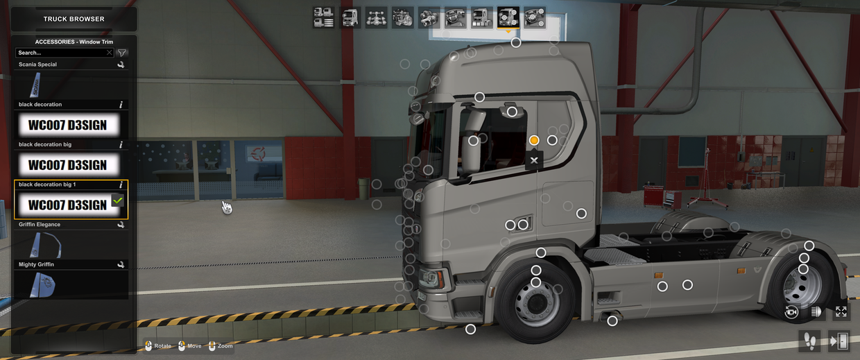 [windowtrim tuning part] Scania NG window trim black - ETS2 mods