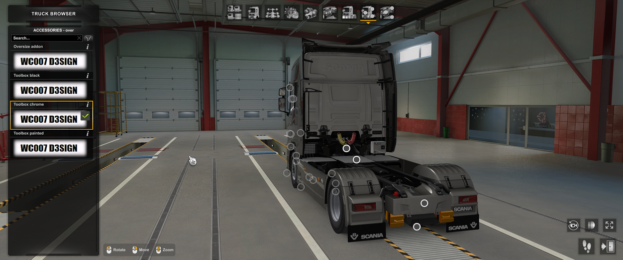 *[over tuning part] Scania NG Special toolbox for back - ETS2 mods