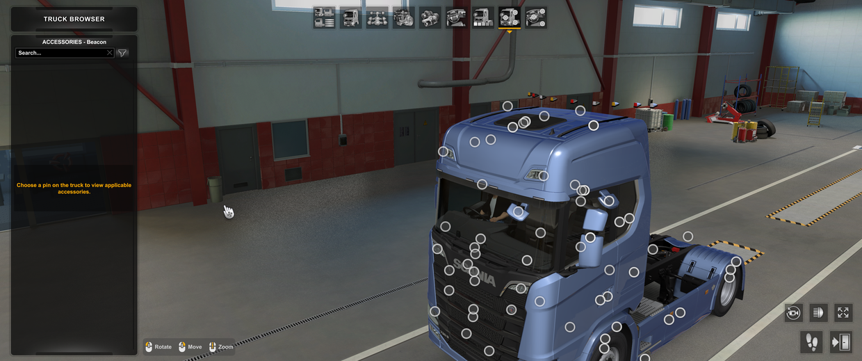 [addon] Top cabin lights - ETS2 mods