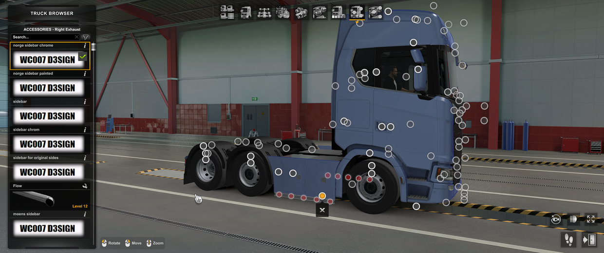 right exhaust tuning part] Scania NG Norge sidebars - ETS2 mods