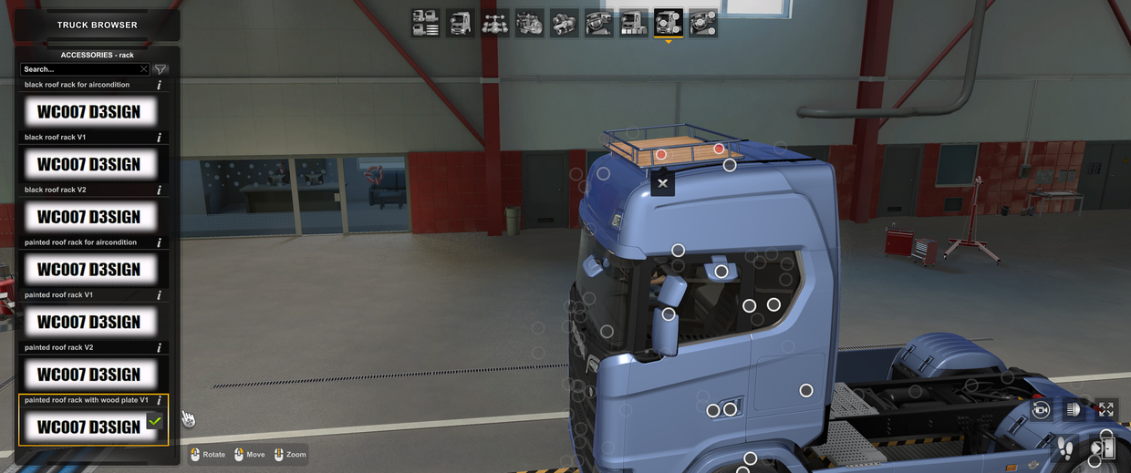 *[rack tuning part] Scania NG roof rack with wood dec - ETS2 mods