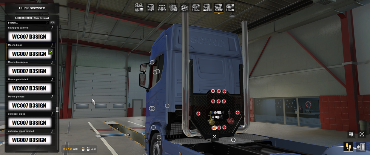 [rear exhaust tuning part] Scania NG Moens exhaust - ETS2 mods