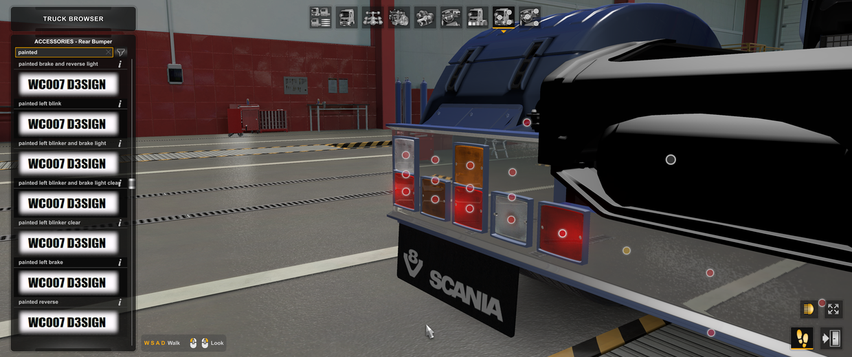 [addon] Hella rear lights painted - ETS2 mods