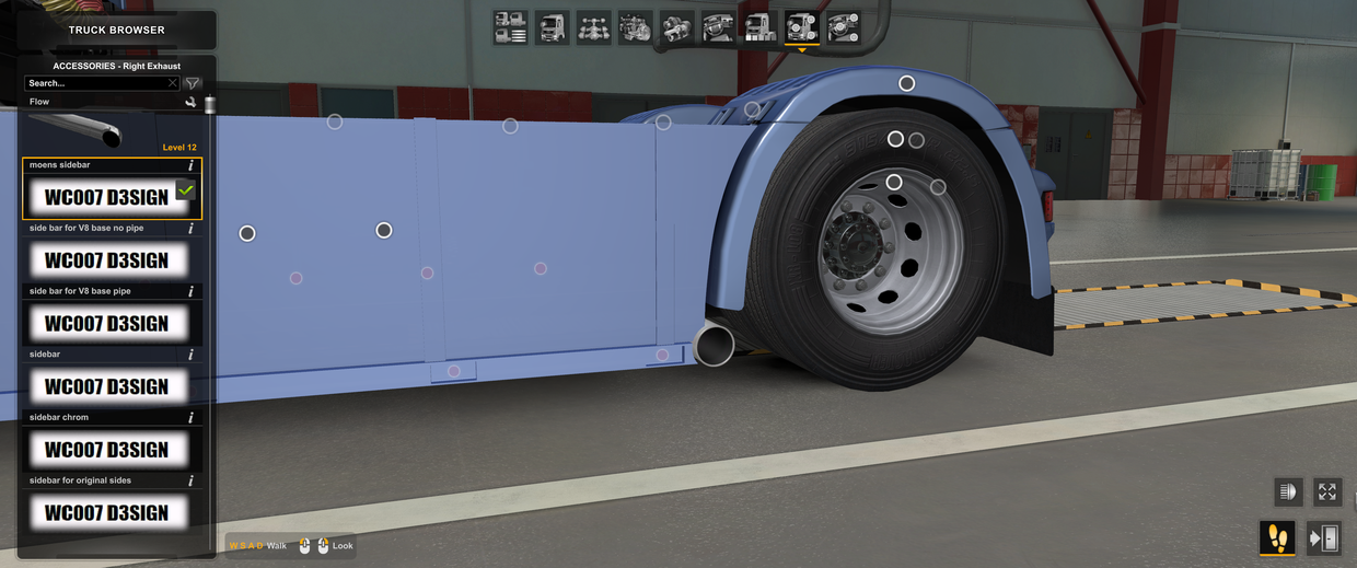 = [left exhaust tuning part] Scania NG Moens sidepipe - ETS2 mods