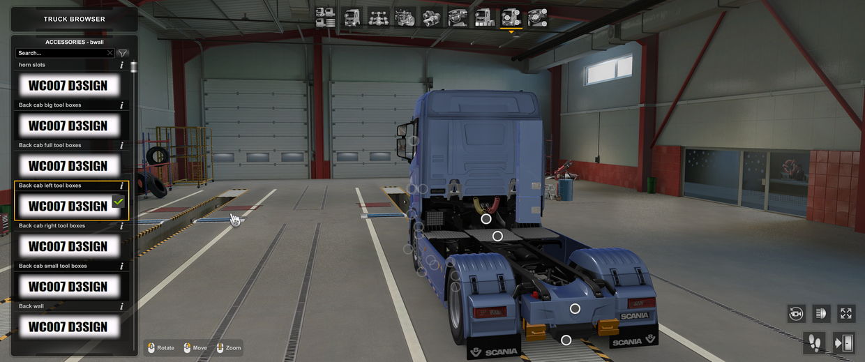 *[bwall tuning part] Scania NG back cab tool boxes - ETS2 mods