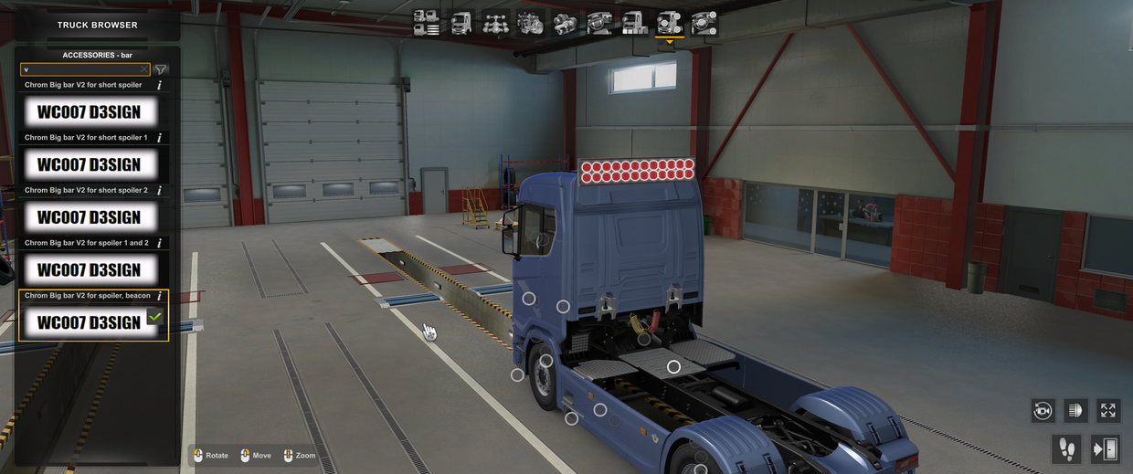*[bar tuning part] Scania NG big back chrome cab spoil - ETS2 mods