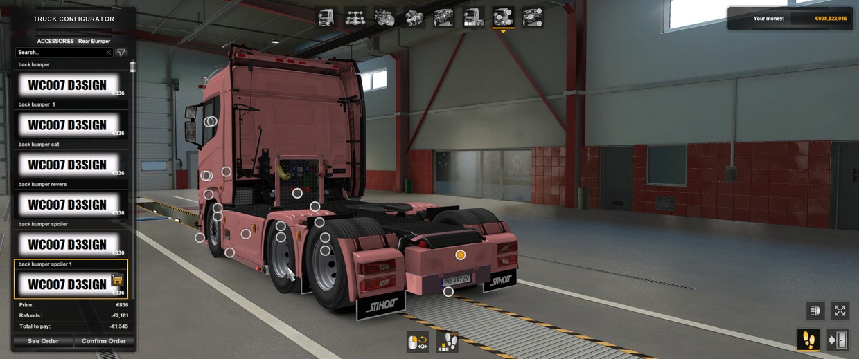 [rear bumper tuning part] Scania NG rear bumper double - ETS2 mods
