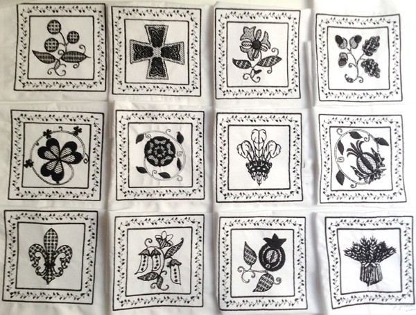 Blackwork Tudor Quilt - The MadWoman of Locke Street