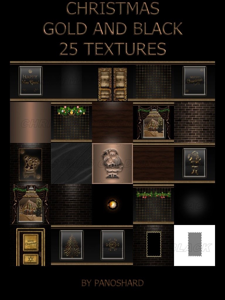 Christmas black and gold 25 textures - panoshard2 manufacture and sale ...