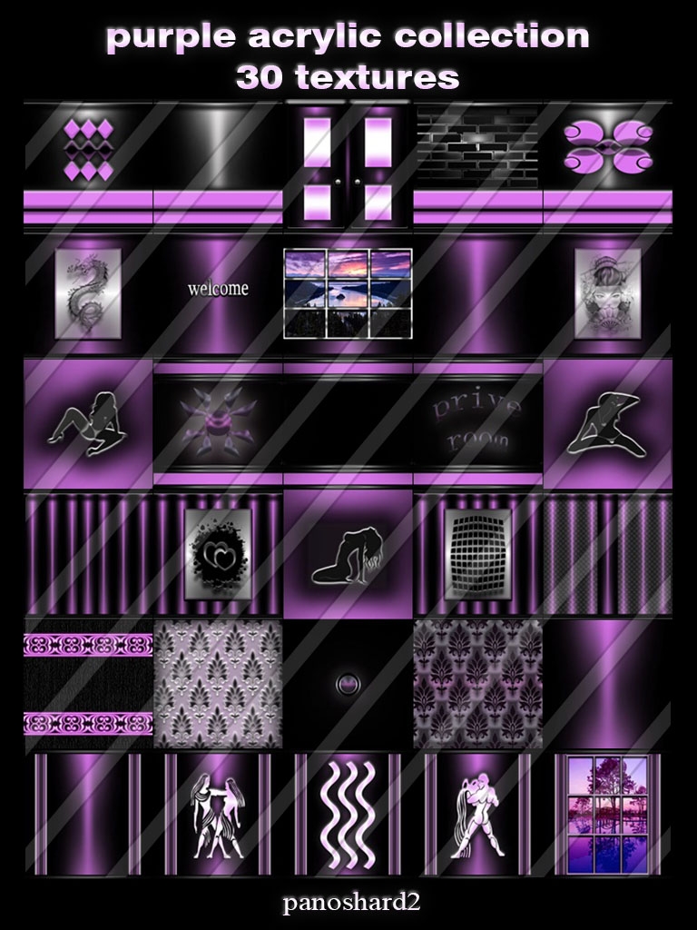 purple acrylic collection 30 textures - panoshard2 manufacture and sale textures for imvu
