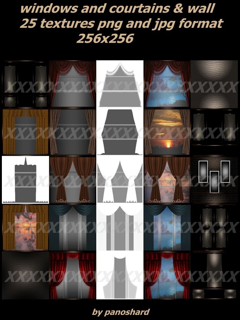 windows with curtains - panoshard2 manufacture and sale textures for imvu