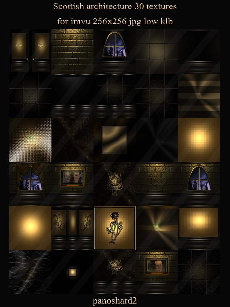 Scottish architecture 30 textures for imvu 256x256 jpg - panoshard2 ...