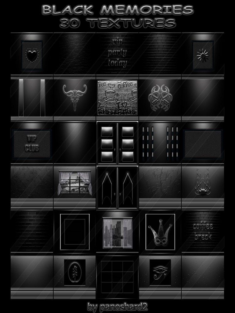 BLACK MEMORIES 30 TEXTURES FOR IMVU CREATOR ROOMS (wil - panoshard2 ...