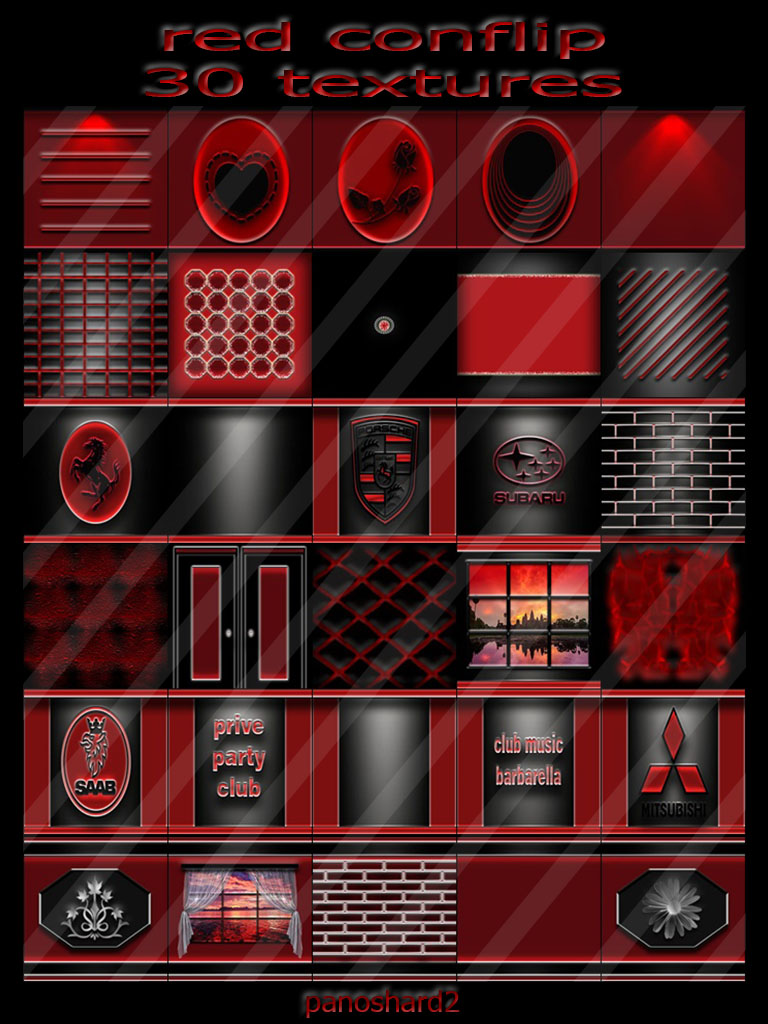 Red creation 30 textures for imvu - panoshard2 manufacture and sale ...