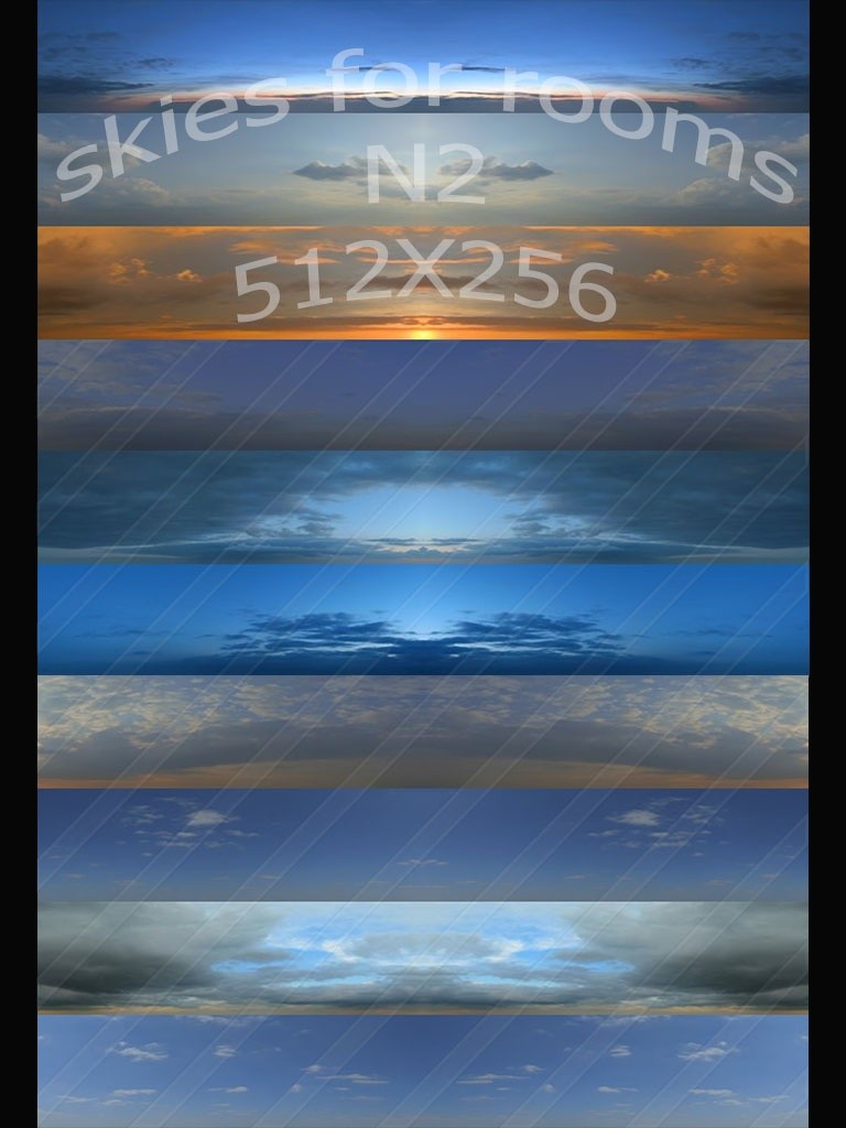 10 SKIES FOR ROOMS N2 512X256 - panoshard2 manufacture and sale ...